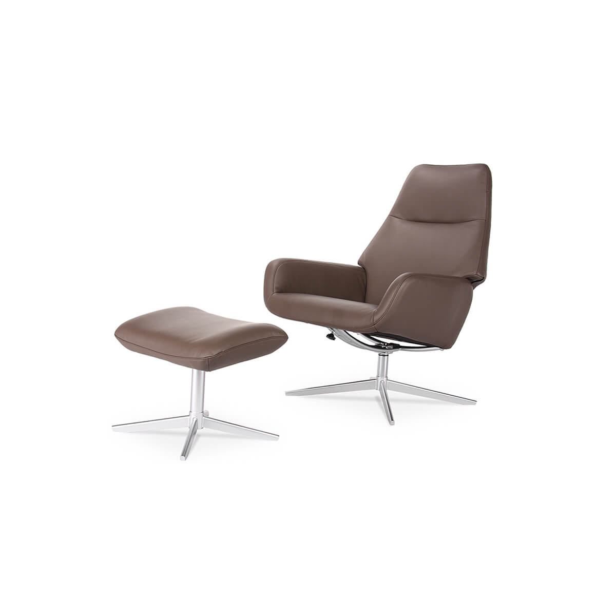 KEBE Camillo Swivel Recliner Chair and Stool & Z-Furnishing