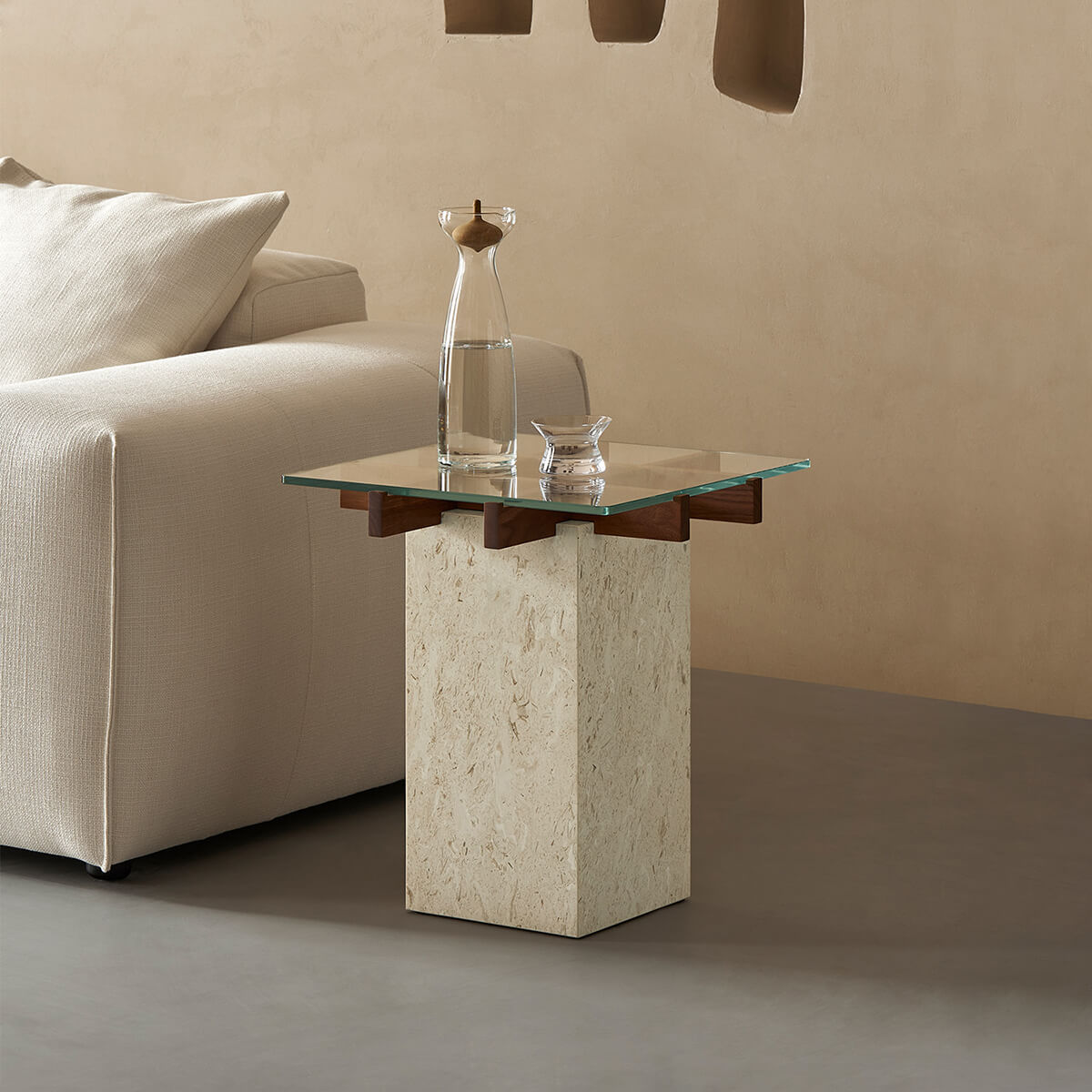 Patrick Glass and Marble Side Table & Z-Furnishing