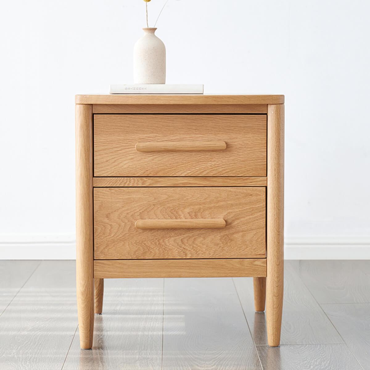 YSU-Fuji Solid Oak Bedside Table & Z-Furnishing