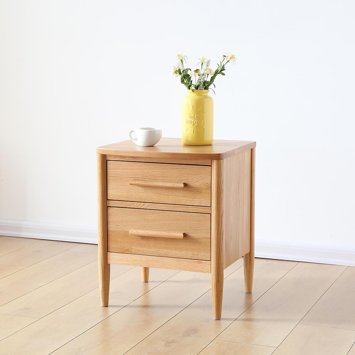YSU-Fuji Solid Oak Bedside Table | Z-Furnishing